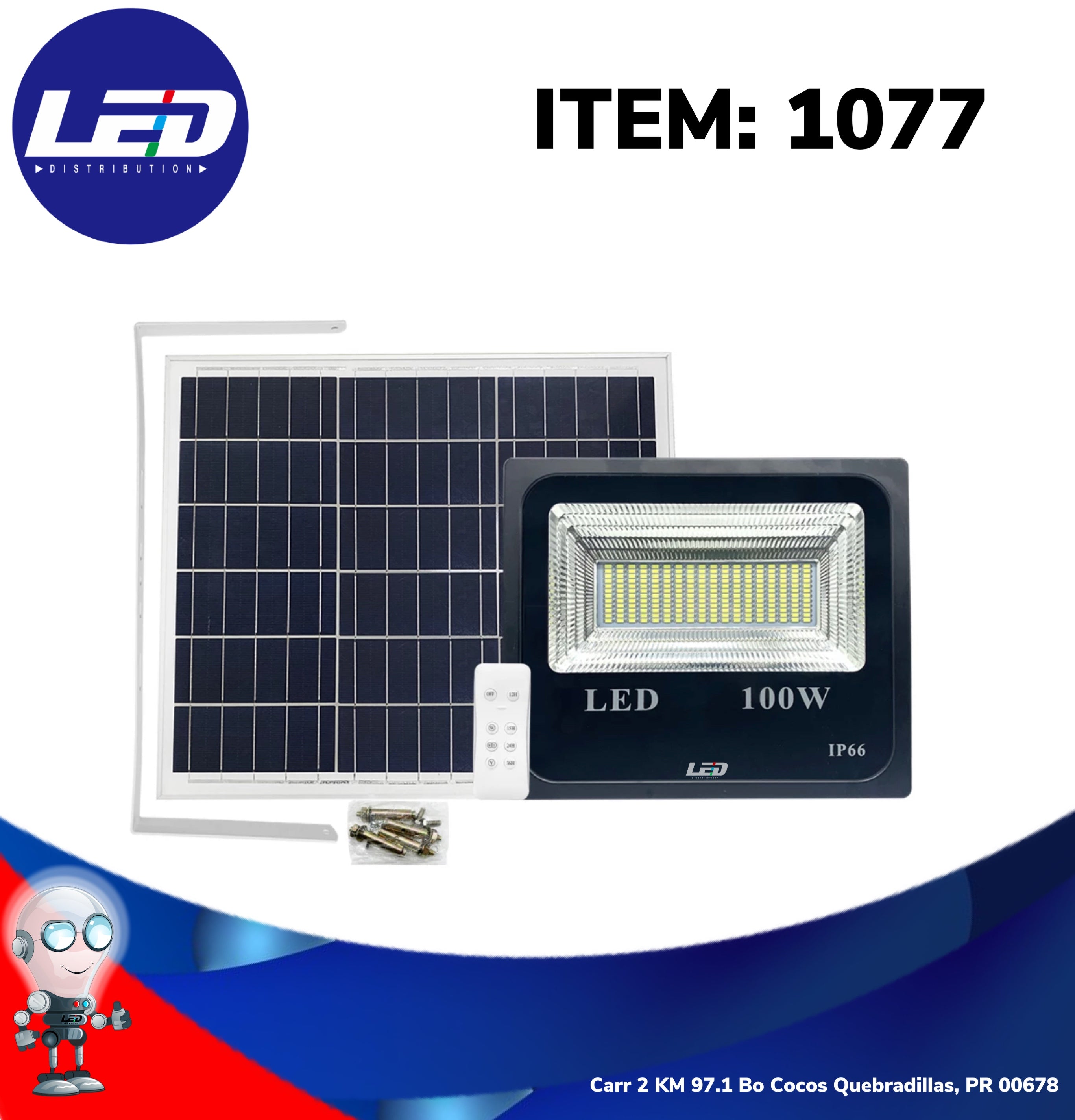 Solar Flood 100watt Model #1077 – LED Distribution