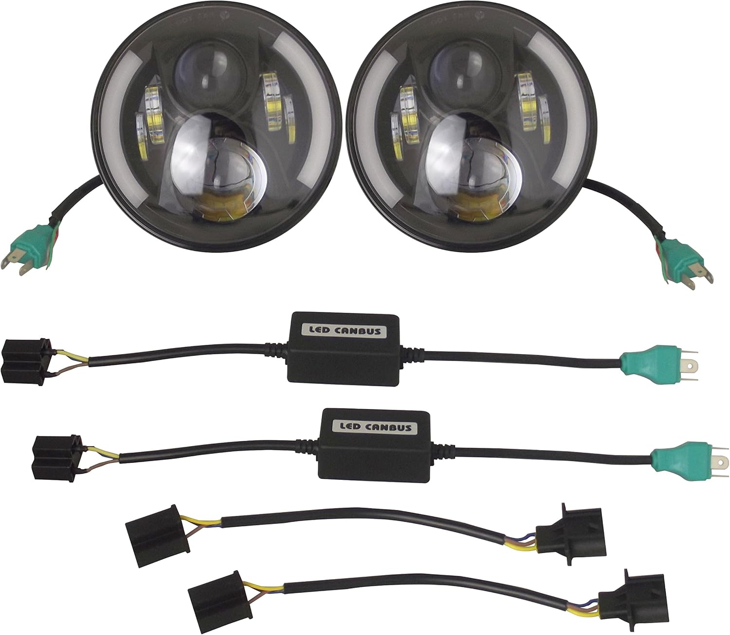 LED Headlight With LED Ring, 7 in, DRL White/Amber, #1323 – LED ...