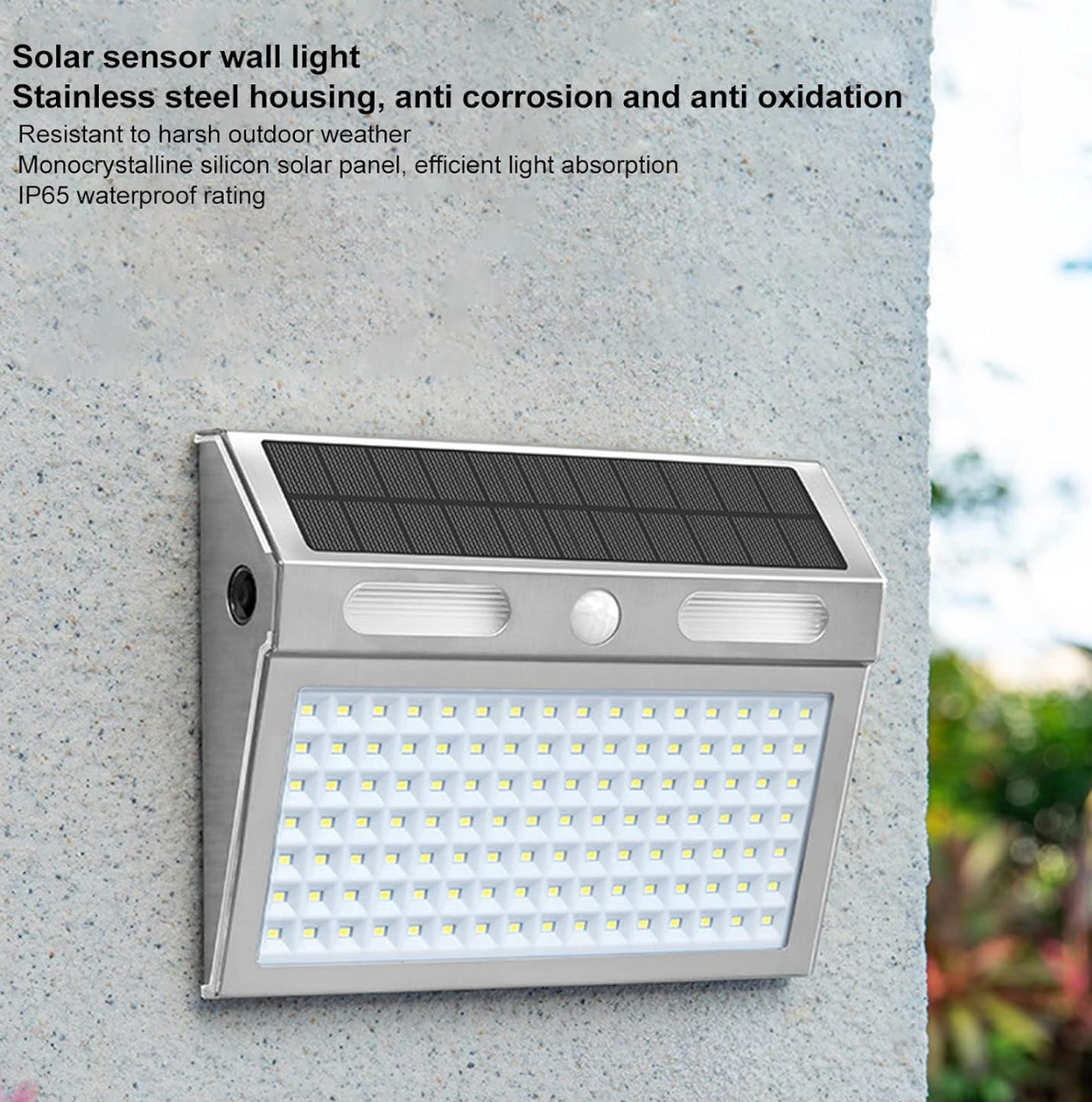 112 Solar Wall Light, Silver, Motion Sensor, 4 Lighting Mode – LED ...